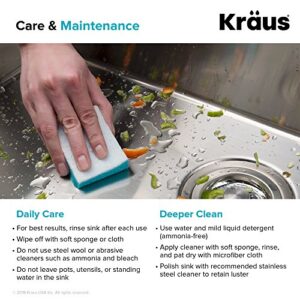 Kraus Standard PRO 33-inch 16 Gauge Undermount 50/50 Double Bowl Stainless Steel Kitchen Sink, KHU102-33