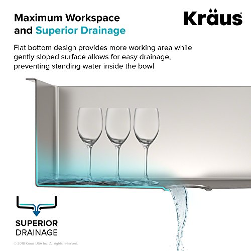 Kraus Standard PRO 33-inch 16 Gauge Undermount 50/50 Double Bowl Stainless Steel Kitchen Sink, KHU102-33