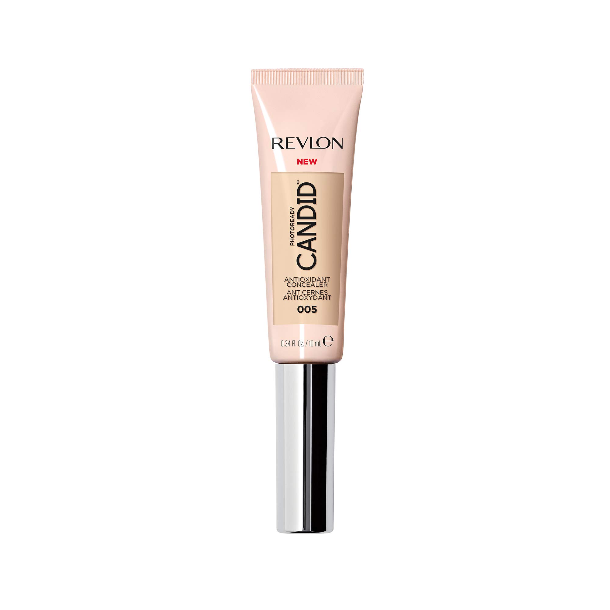 Revlon Concealer Stick, PhotoReady Candid Face Makeup with Anti-Pollution & Antioxidant Ingredients, Longwear Medium-Full Coverage Infused with Caffine,Natural Finish,Oil Free, 005 Fair, 0.34 Fl Oz