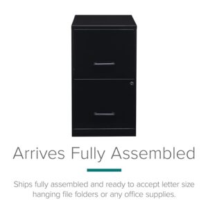 Lorell 14341 18 Deep 2-Drawer File Cabinet, Black