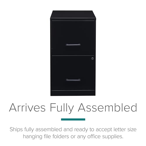 Lorell 14341 18 Deep 2-Drawer File Cabinet, Black