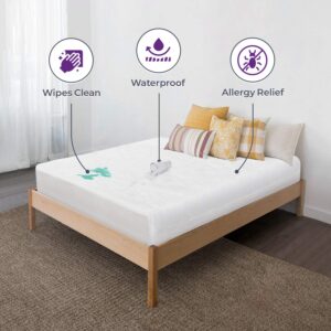 Plastic Mattress Protector Zippered Full, Waterproof Vinyl Mattress Cover, Heavy Duty Noiseless Mattress Encasement by Blissford