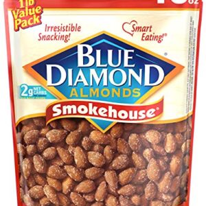 Blue Diamond Almonds Gluten Free Smokehouse Flavored Snack Nuts, 16 Oz Resealable Bag (Pack of 1)