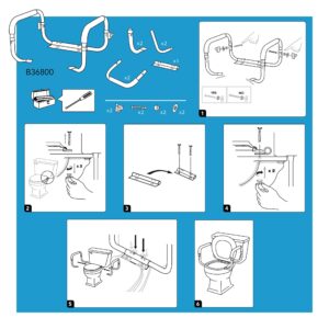 Carex Toilet Safety Frame - Toilet Safety Rails With Adjustable Width - Toilet Rails For Elderly, Handicap, Home Health Care Equipment After Surgery, Supports 300lbs