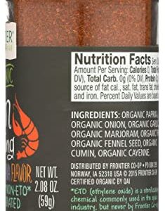 Frontier Co-op Organic Cajun Seasoning, 2.08-Ounce Jar, Authentic Louisiana Flavor For Southern Delicacies, Kosher, Non GMO