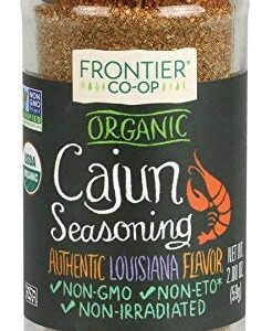 Frontier Co-op Organic Cajun Seasoning, 2.08-Ounce Jar, Authentic Louisiana Flavor For Southern Delicacies, Kosher, Non GMO