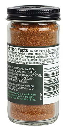 Frontier Co-op Organic Cajun Seasoning, 2.08-Ounce Jar, Authentic Louisiana Flavor For Southern Delicacies, Kosher, Non GMO