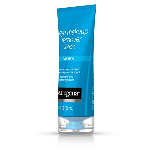 Neutrogena Hydrating Eye Makeup Remover Lotion, Gentle Daily Makeup Remover with Skin-Soothing Aloe and Cucumber Extracts to Remove Even Waterproof Mascara, Fragrance-Free, 3 oz