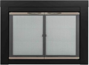 pleasant hearth alsip sunlight nickel glass firescreen door | small