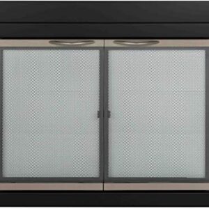 Pleasant Hearth Alsip Sunlight Nickel Glass Firescreen Door | Small