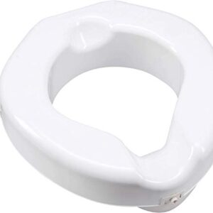 Carex Raised Toilet Seat with Extra Wide Opening - Toilet Seat Riser and Handicap Toilet Seat, White, 1 Count