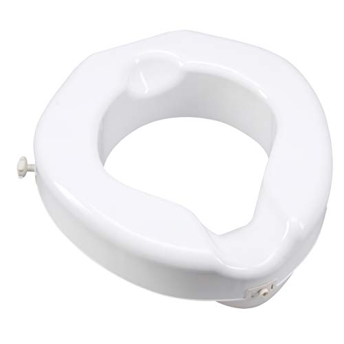 Carex Raised Toilet Seat with Extra Wide Opening - Toilet Seat Riser and Handicap Toilet Seat, White, 1 Count