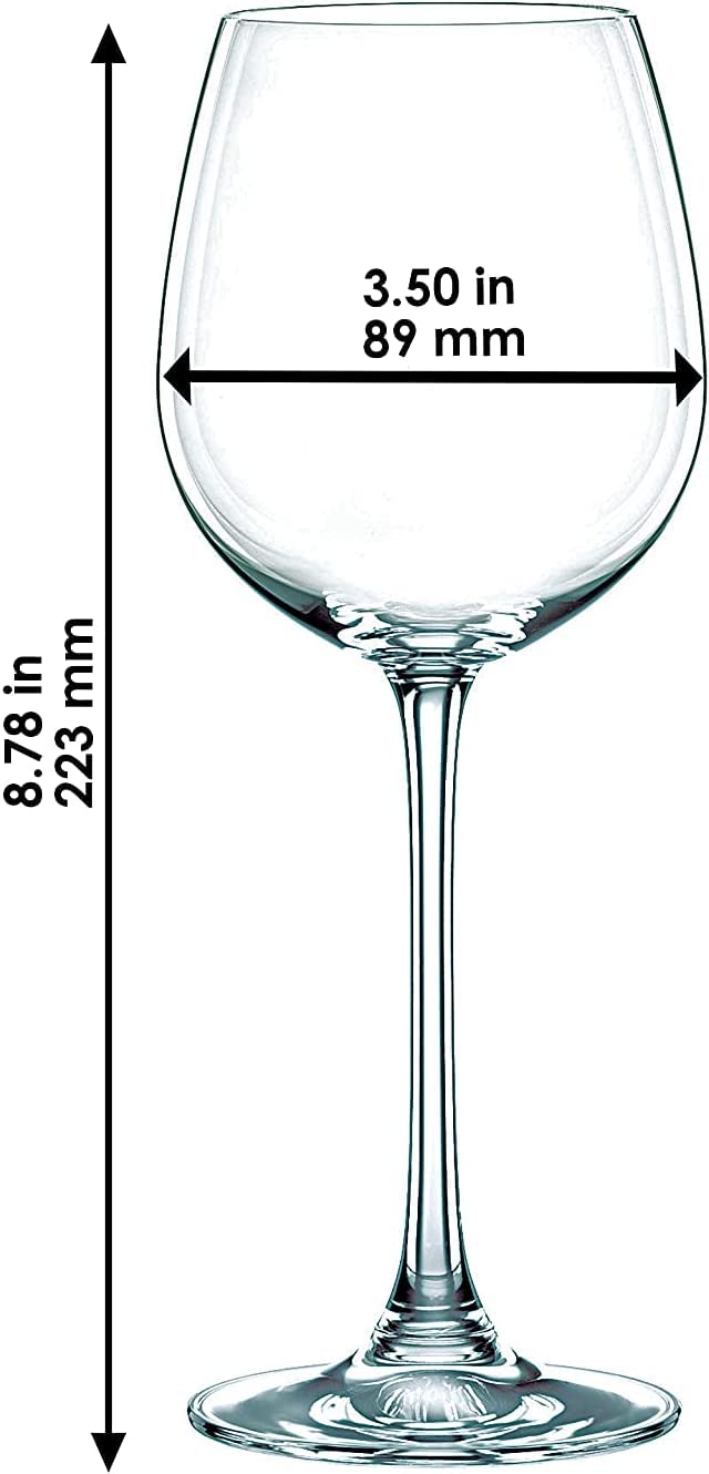 Nachtmann Vivendi Collection White Wine Glasses, Set of 4, 16 Ounce, Crystal Clear, Large Stemmed Glass, Perfect for Home, Parties, and Gifts, Dishwasher Safe Stemware