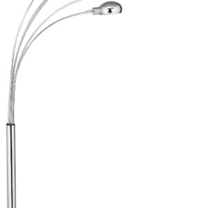 Possini Euro Design Infini Modern Mid Century Arched Floor Lamp Standing 5-Light 78" Tall Chrome Silver Metal Marble Base Swivel Dome Shade Decor for Living Room Reading House Family Bedroom Home