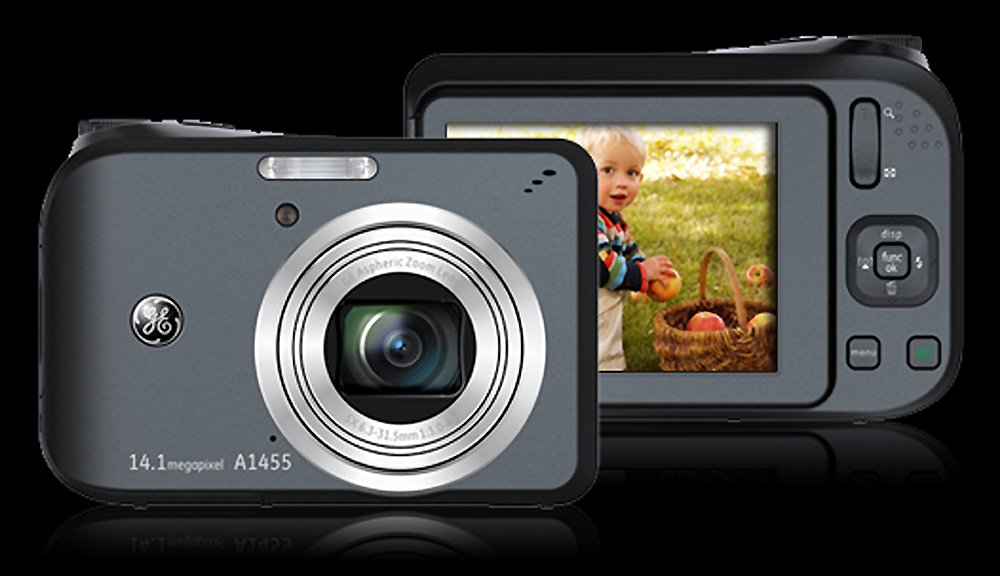 GE A1455 14MP Digital Camera with 5X Optical Zoom and 2.7-Inch LCD with Auto Brightness (Black)