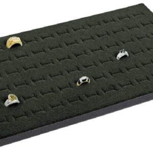 NEW Black 72 Slot Ring Foam Pad Tray Jewelry Display !!