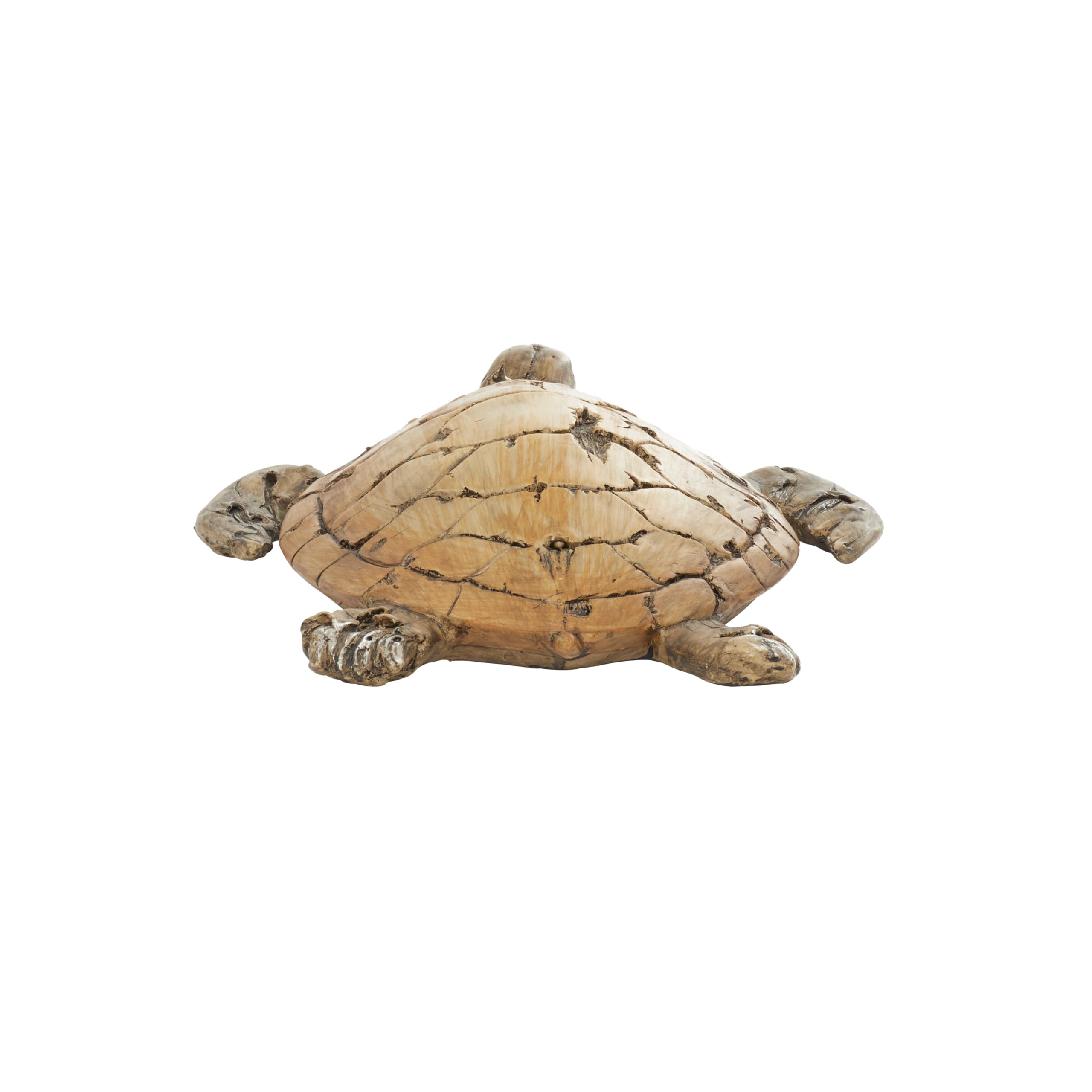 Deco 79 Polystone Turtle Decorative Sculpture Home Decor Statue, Accent Figurine 11" x 9" x 3", Brown