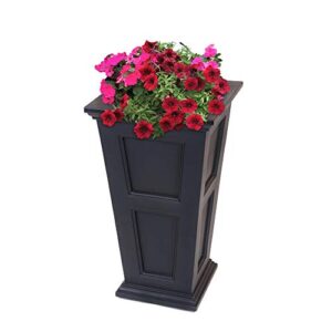 mayne inc. fairfield 5829b tall planter,16in l x 16in w x 28.3in h,black