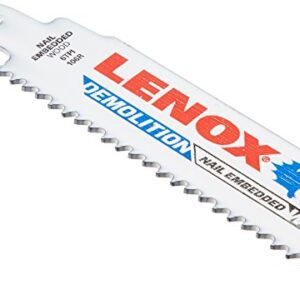 LENOX Tools Demolition Reciprocating Saw Blade with Power Blast Technology, Bi-Metal, 12-inch, 6 TPI, 5/PK