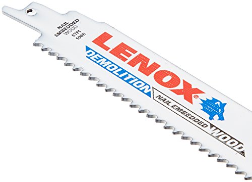 LENOX Tools Demolition Reciprocating Saw Blade with Power Blast Technology, Bi-Metal, 12-inch, 6 TPI, 5/PK