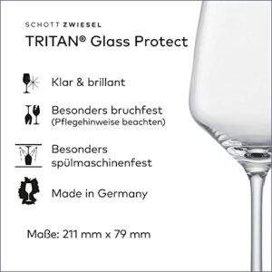 Schott Zwiesel 115670 Wine Glass, Clear, 12.8 fl oz (356 ml), TASTE White Wine, Pack of 6