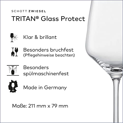 Schott Zwiesel 115670 Wine Glass, Clear, 12.8 fl oz (356 ml), TASTE White Wine, Pack of 6