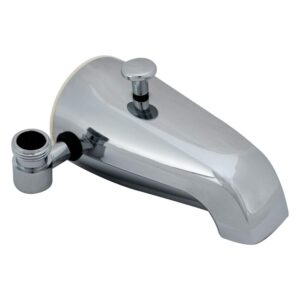 ez-flo 5-1/4 inch zinc bath tub diverter spout with side outlet, chrome, 15087