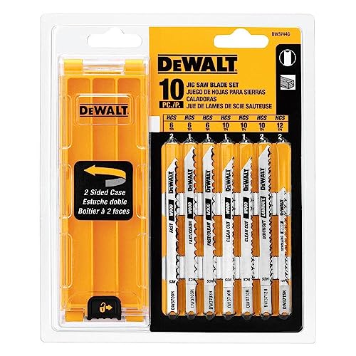 Dewalt 10-Piece Assorted U-Shank Jig Saw Blade Set With Case