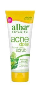 alba botanica acnedote maximum strength face & body scrub, 8 oz