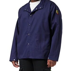 Black Stallion FN9-30C 30" 9oz. Navy FR Cotton Welding Jacket, Large