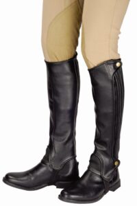 tuffrider grippy grain half chaps large black