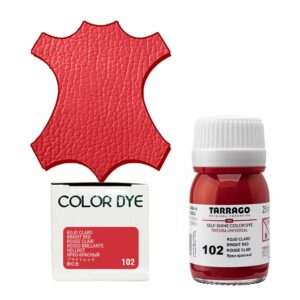 Tarrago Leather Dye Kit with Deglazer and Applicator - Restore & Recolor Shoes, Boots, Purses, Wallets, Jackets, and Furniture - Rich Pigment - 25mL - Bright red #102