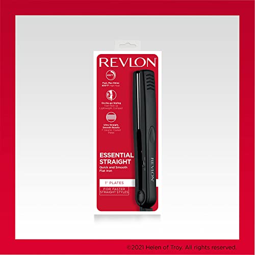 Revlon Smooth and Straight Ceramic Flat Iron | Fast Results, Smooth Styles (1 in)