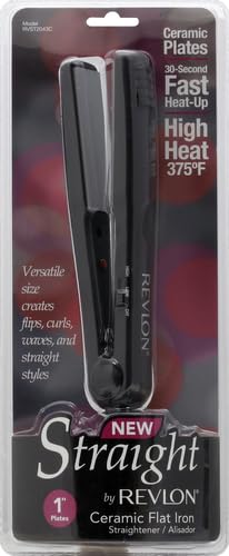 Revlon Smooth and Straight Ceramic Flat Iron | Fast Results, Smooth Styles (1 in)