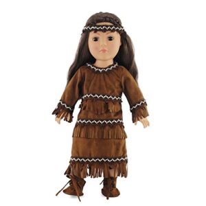 Emily Rose 18 Inch Doll Clothes Clothing – 18-in Doll Native American Outfit Costume Set Fits Most 18” Dolls | Includes Doll Shoes and Accessories | Doll NOT Included