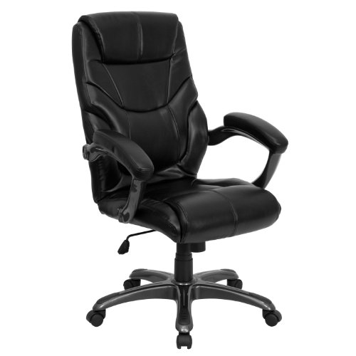 Flash Furniture Greer High Back Black LeatherSoft Executive Swivel Ergonomic Office Chair with Arms