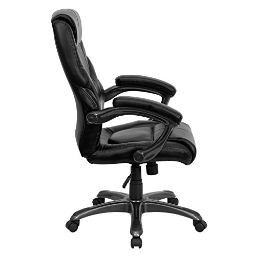 Flash Furniture Greer High Back Black LeatherSoft Executive Swivel Ergonomic Office Chair with Arms