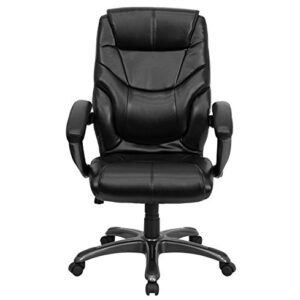 Flash Furniture Greer High Back Black LeatherSoft Executive Swivel Ergonomic Office Chair with Arms