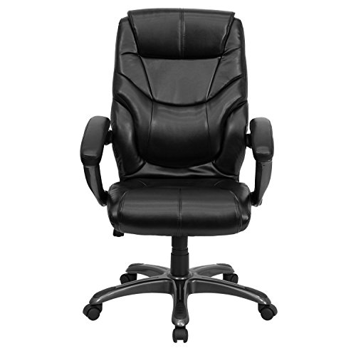 Flash Furniture Greer High Back Black LeatherSoft Executive Swivel Ergonomic Office Chair with Arms