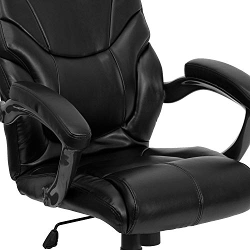 Flash Furniture Greer High Back Black LeatherSoft Executive Swivel Ergonomic Office Chair with Arms