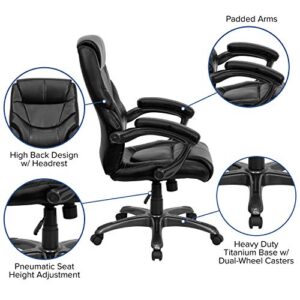 Flash Furniture Greer High Back Black LeatherSoft Executive Swivel Ergonomic Office Chair with Arms