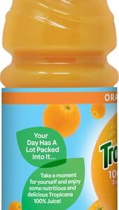 Tropicana 100% Orange Juice, 15.2 fl oz (Pack of 12) - Real Fruit Juices, Vitamin C Rich, No Added Sugars, No Artificial Flavors