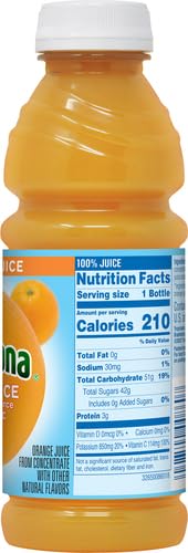 Tropicana 100% Orange Juice, 15.2 fl oz (Pack of 12) - Real Fruit Juices, Vitamin C Rich, No Added Sugars, No Artificial Flavors