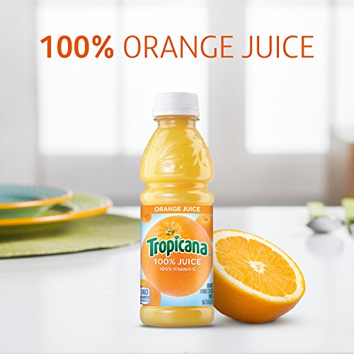 Tropicana 100% Orange Juice, 15.2 fl oz (Pack of 12) - Real Fruit Juices, Vitamin C Rich, No Added Sugars, No Artificial Flavors