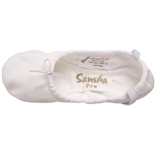 Sansha unisex-adult Pro 1 Canvas Ballet Slipper,White,15 M (13 M US Women's/11 M US Men's)