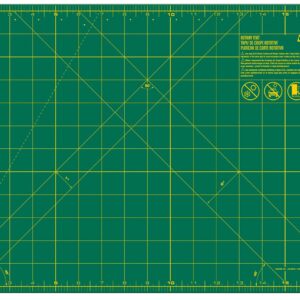 OLFA 12" x 18" Self Healing Rotary Cutting Mat (RM-CG) - Double Sided 12x18 Inch Cutting Mat with Grid for Quilting, Sewing, Fabric, & Crafts, Designed for Use with Rotary Cutters (Green)