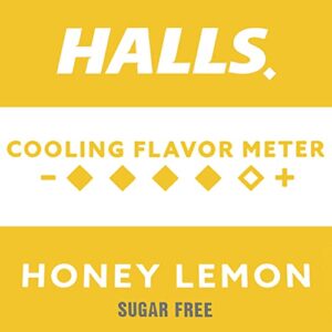 HALLS Relief Honey Lemon Sugar Free Cough Drops, 12 Packs of 25 Drops (300 Total Drops)