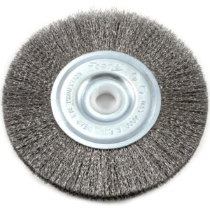 Forney 72743 Wire Wheel Brush, Fine Crimped with 1/2-Inch and 5/8-Inch Arbor, 5-Inch-by-.008-Inch