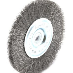 Forney 72743 Wire Wheel Brush, Fine Crimped with 1/2-Inch and 5/8-Inch Arbor, 5-Inch-by-.008-Inch