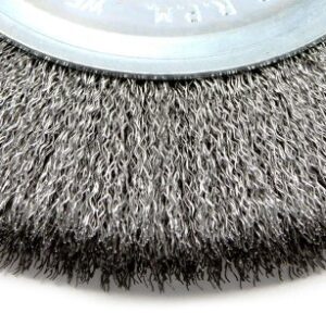 Forney 72743 Wire Wheel Brush, Fine Crimped with 1/2-Inch and 5/8-Inch Arbor, 5-Inch-by-.008-Inch